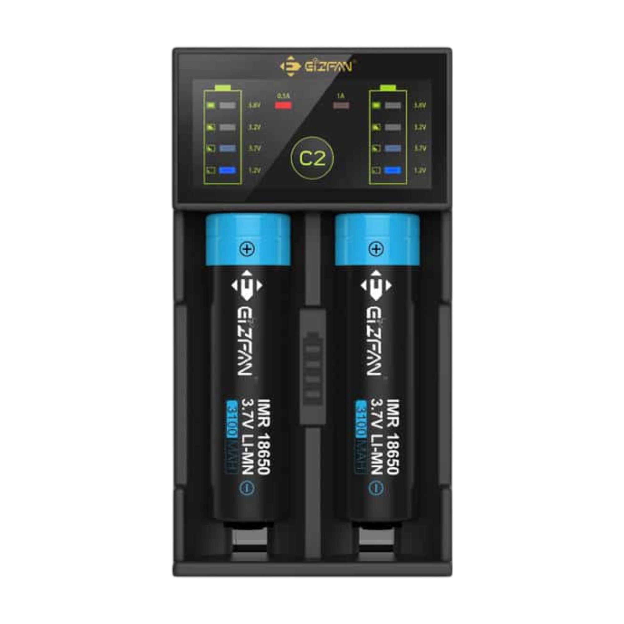 Efan Eizfan C2 Dual-Bay Battery Charger with USB Power Ban