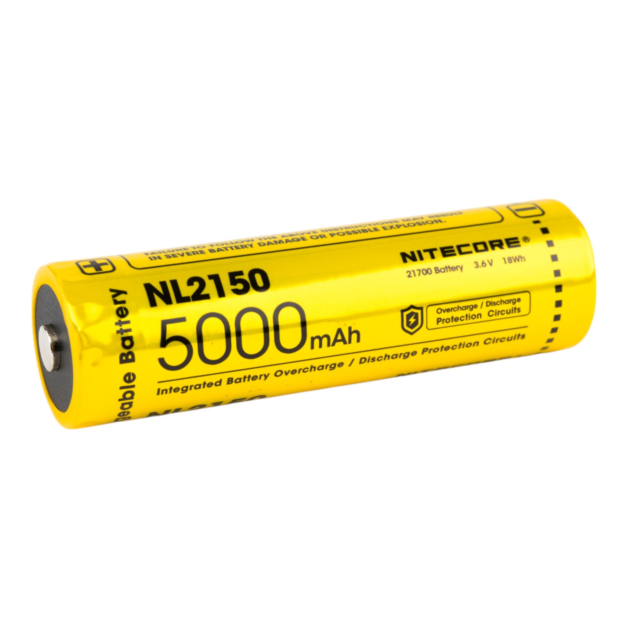 Nitecore NL2150 5000mAh 21700 Battery - Protected Button Top