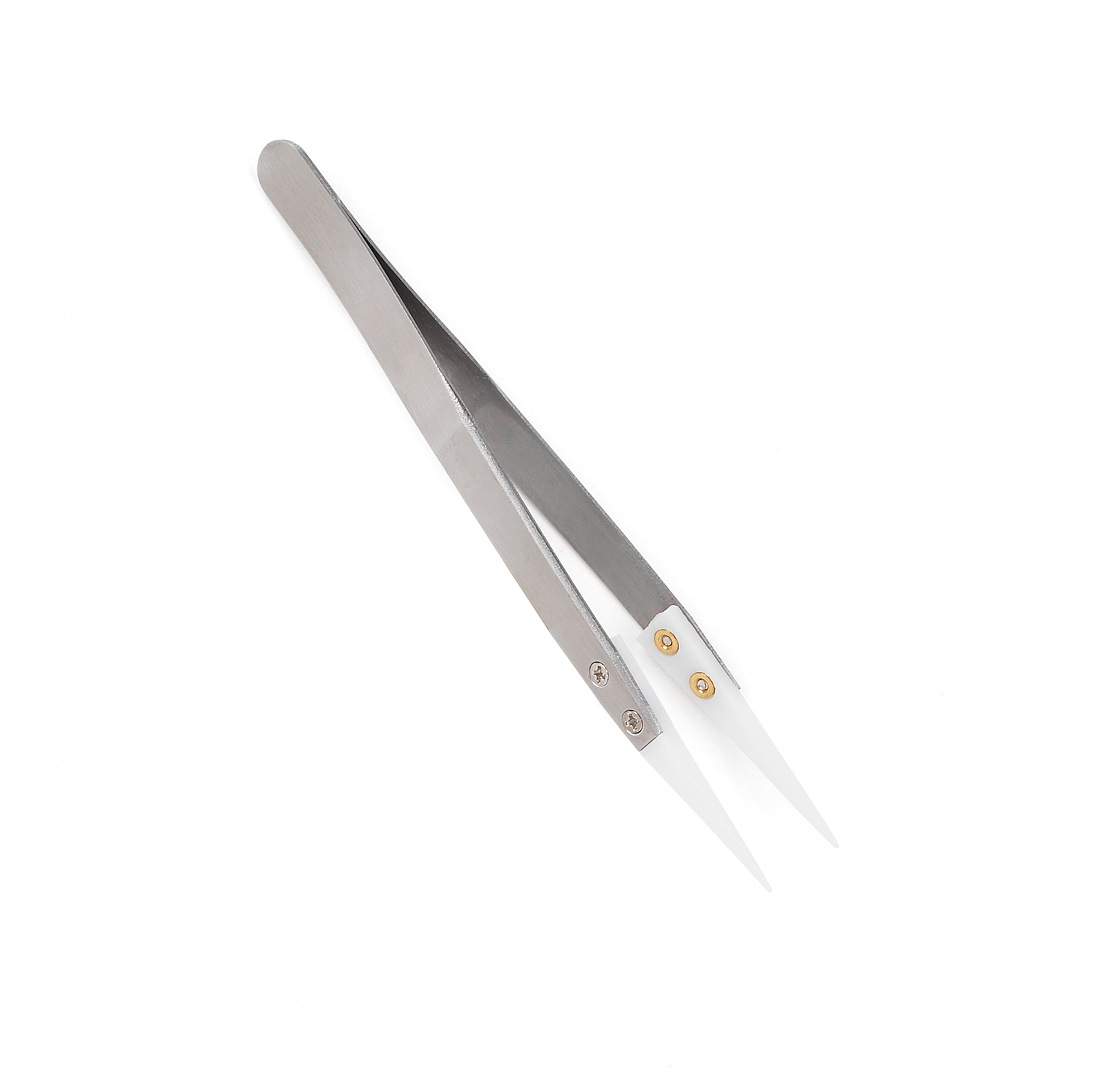 Stainless Steel / Ceramic Tweezers - Pointed White Tips